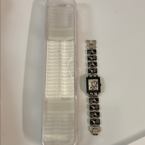 Swatch | Jewelry | Swatch Watch Black And Silver Watch | Poshmark